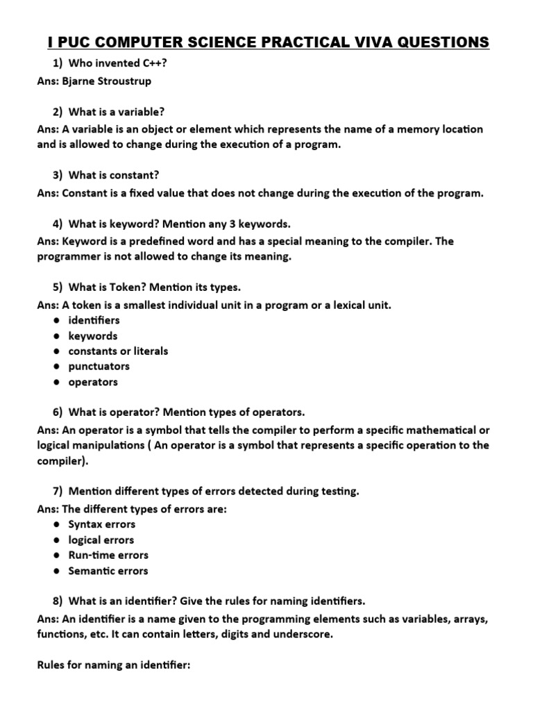 Viva Questions | PDF