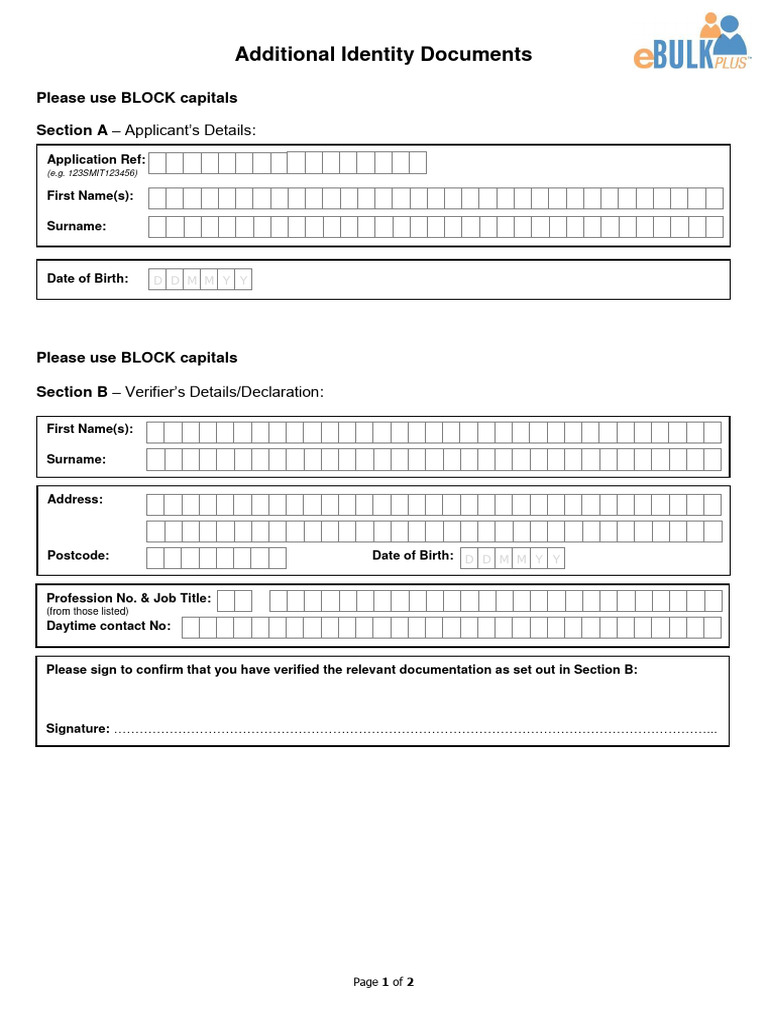 Additional Identity Document | Download Free PDF | Identity Document ...
