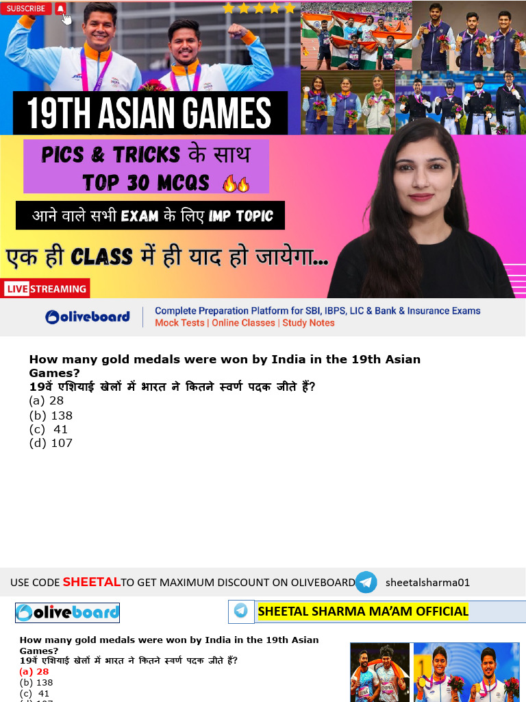 Asian Games Top 30 Mcqs | PDF | Sports Asian Games Top 30 Mcqs | PDF | Sports
