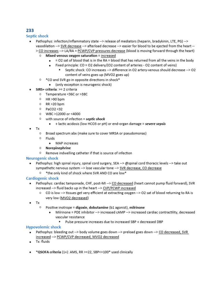 Septic Shock: Mixed Venous Oxygen Saturation Increased | PDF | Shock ...