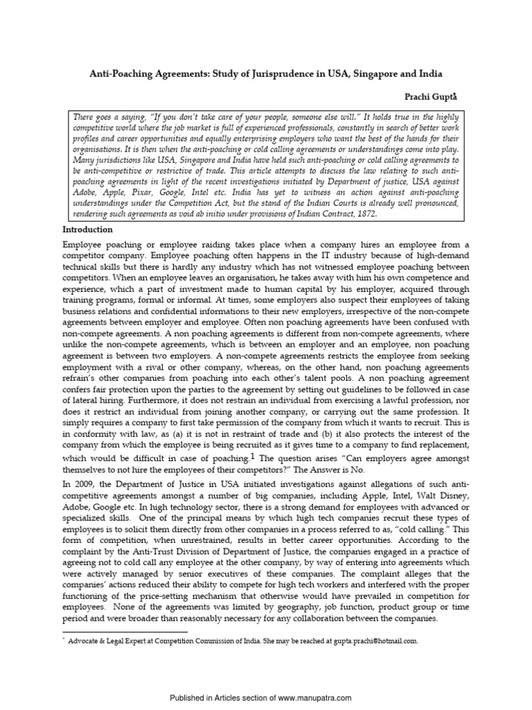 Anti-Poaching Laws: USA, Singapore, India | PDF