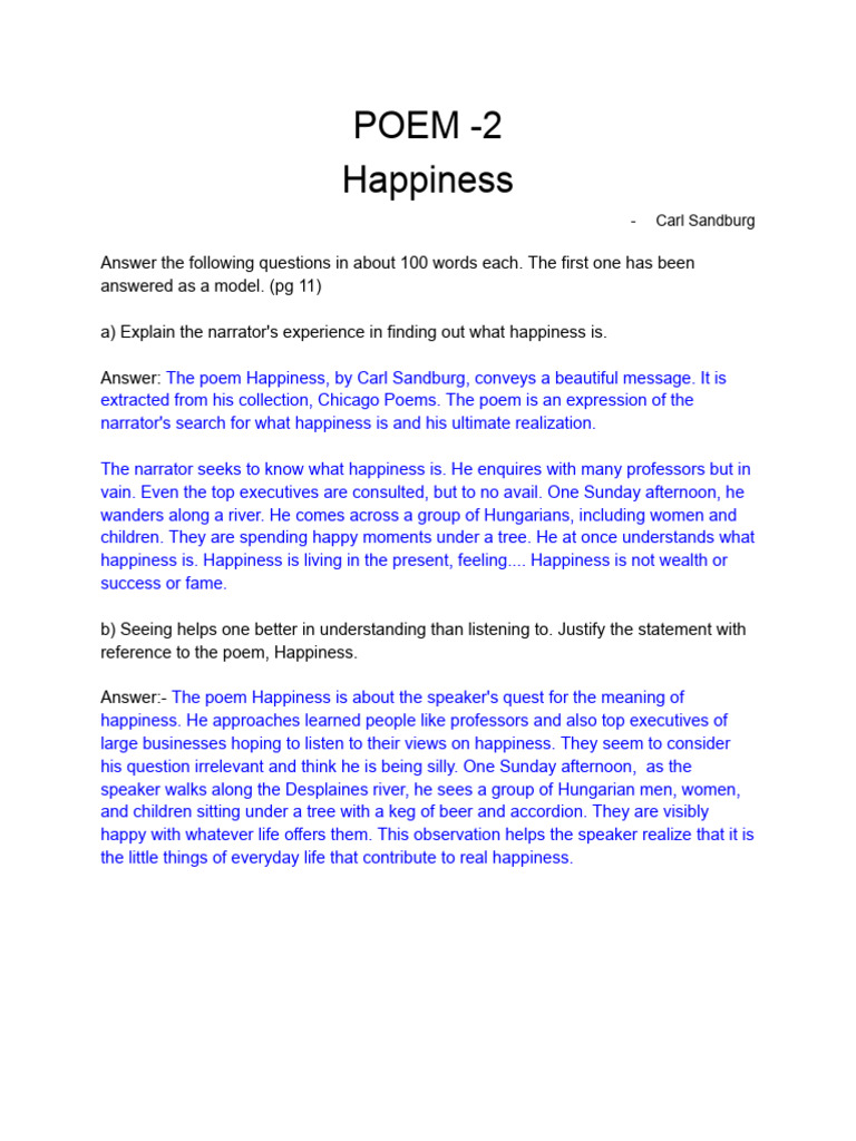 POEM - 2 Happiness.. | PDF
