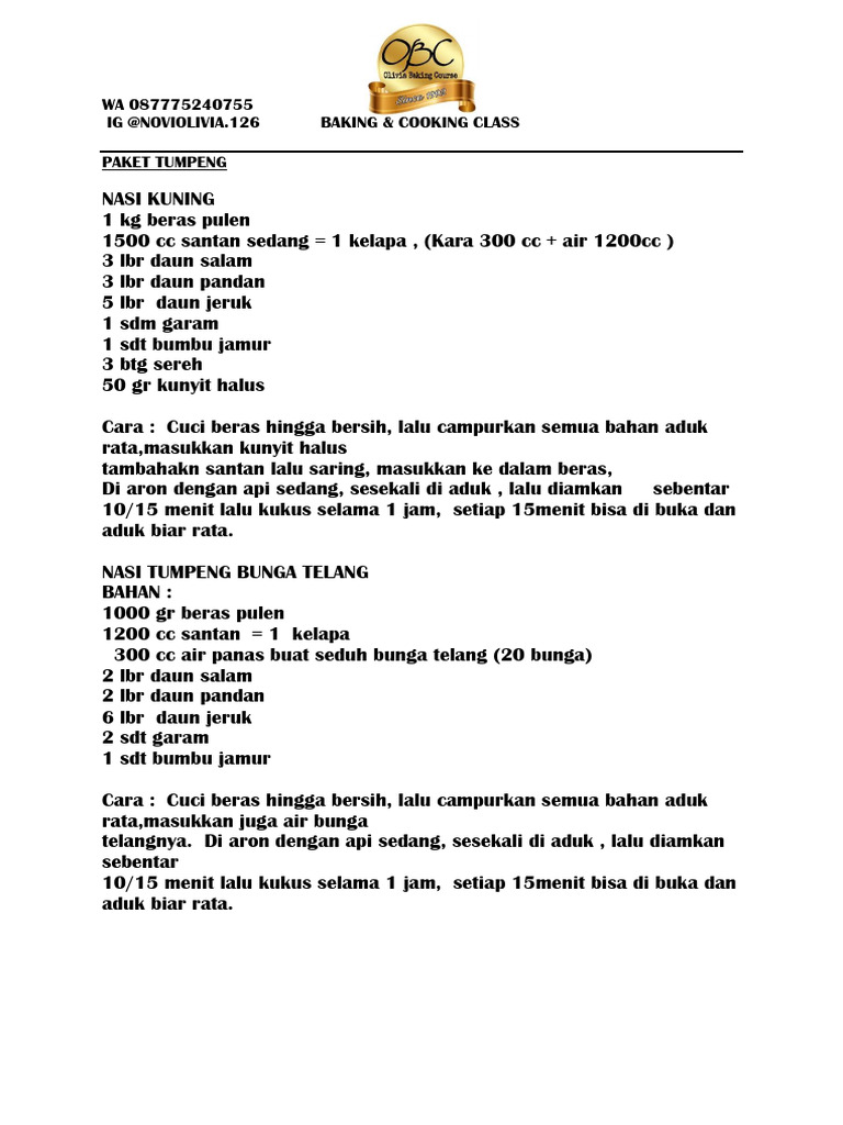 NASI TUMPENG Jak Preneur 2022-3 | PDF