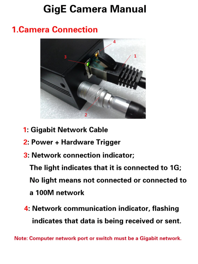GigE Camera Manual | PDF