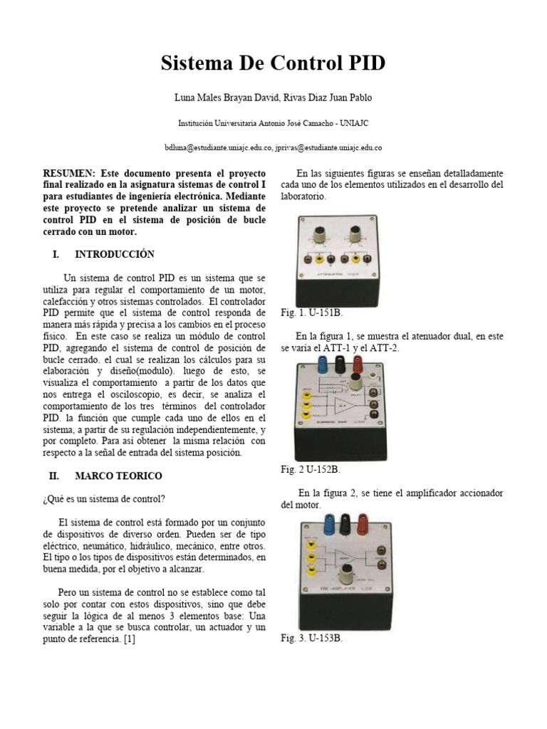 Informe Proyecto PID | PDF | Sistema de control | Ingeniería Informática