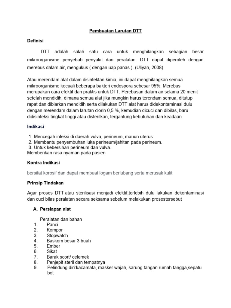 Pembuatan Larutan DTT | PDF | Griya & Taman | Sains & Matematika