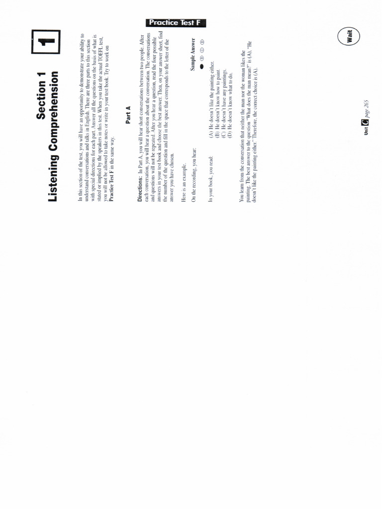 Toefl ETS Listening Practice Test F | PDF