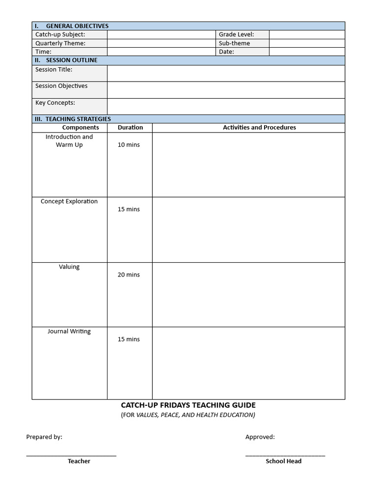Catch-Up Fridays Teaching Guide | PDF | Career & Growth | Art