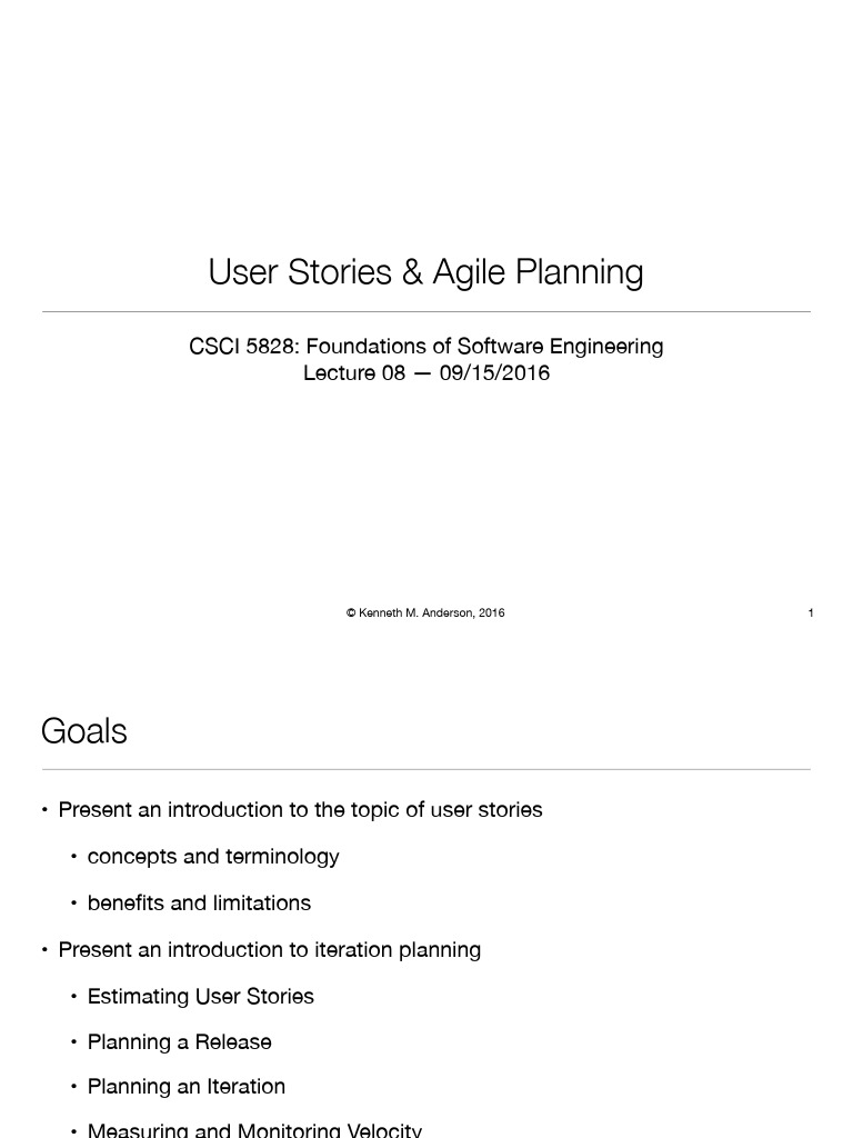 08 Userstoriesiterationplan | PDF | Agile Software Development | Abstraction (Computer Science)