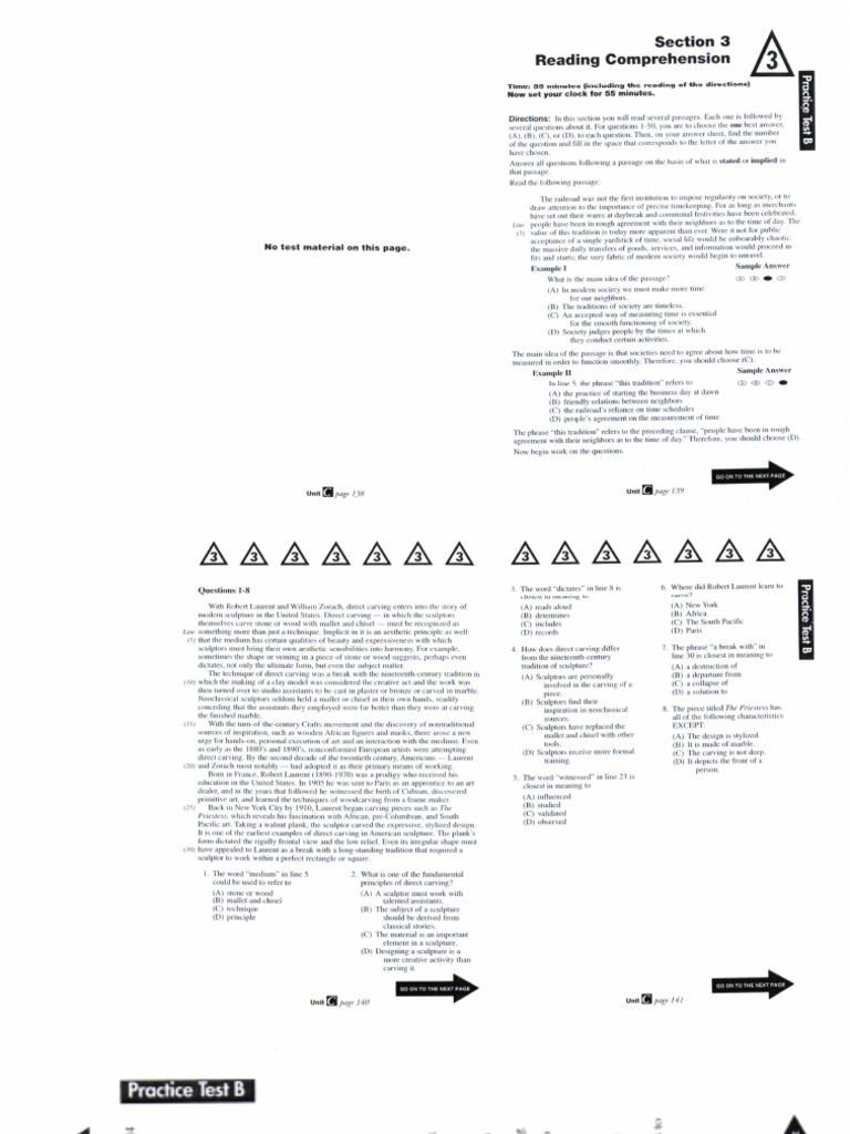 Toefl ETS Reading Practice Test B | PDF