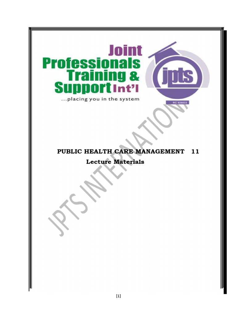 Public Health Care Management | PDF | Strategic Planning | Health Care