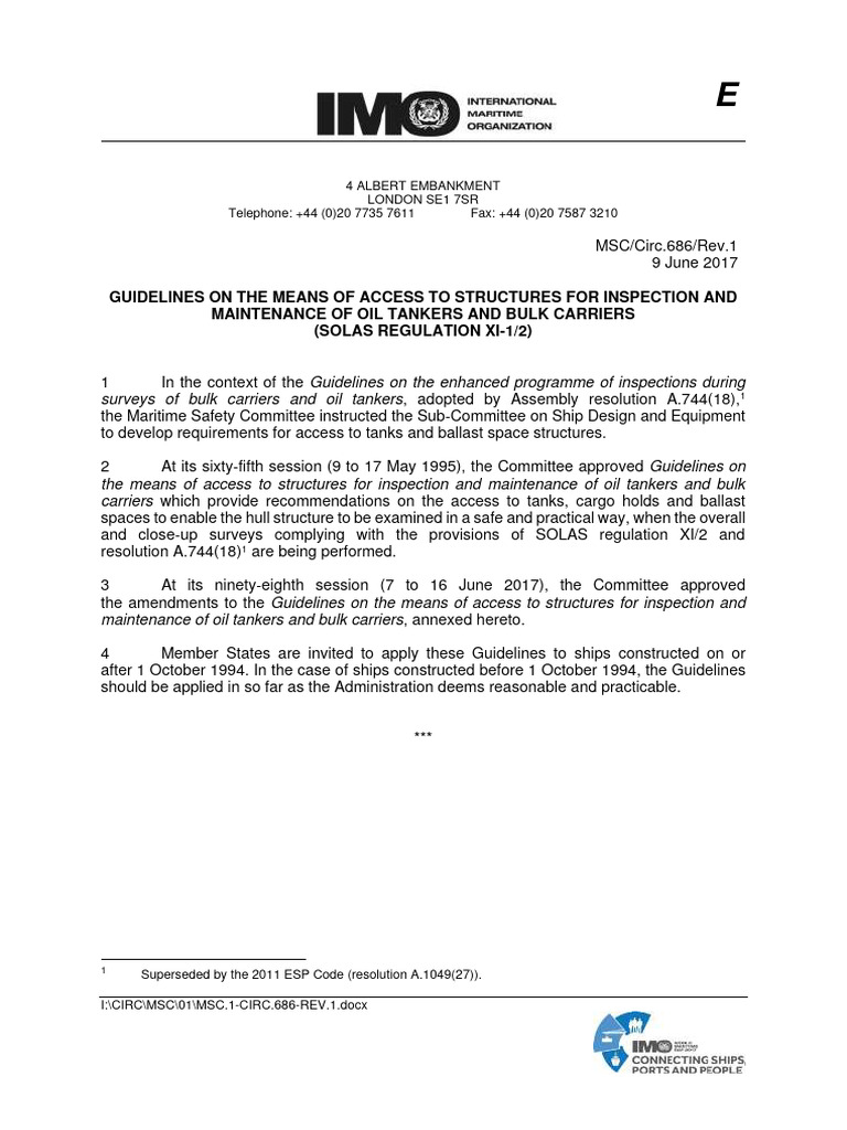 MSC.1-Circ.686-Rev.1 - Guidelines On The Means of Access To Structures ...