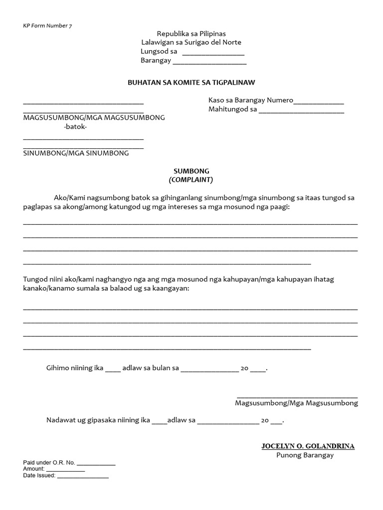 Kp Form Number 7 Pdf