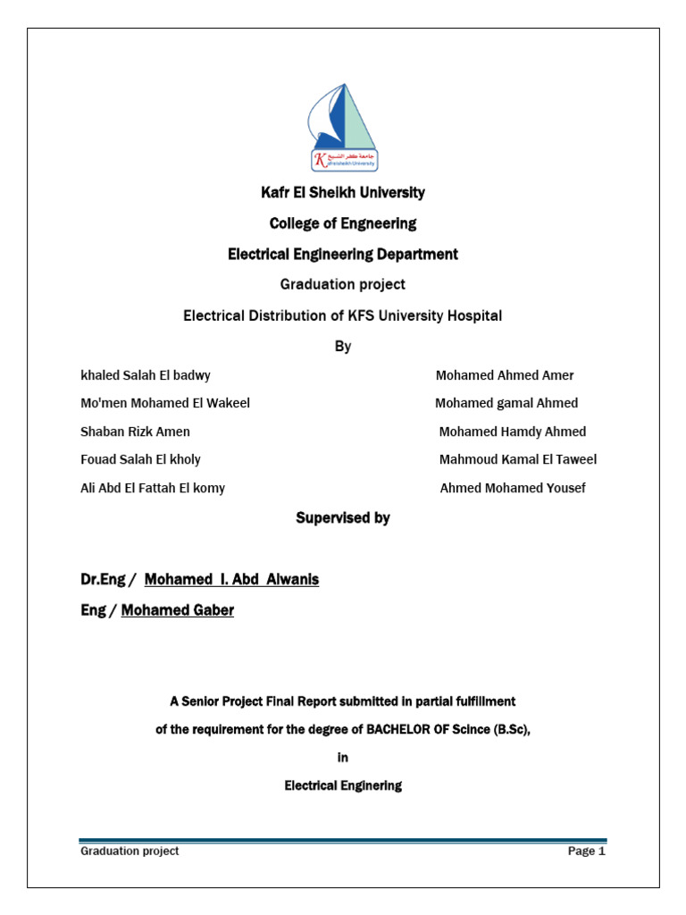 Emailing Electrical Distribution of KFS University Hospital | PDF