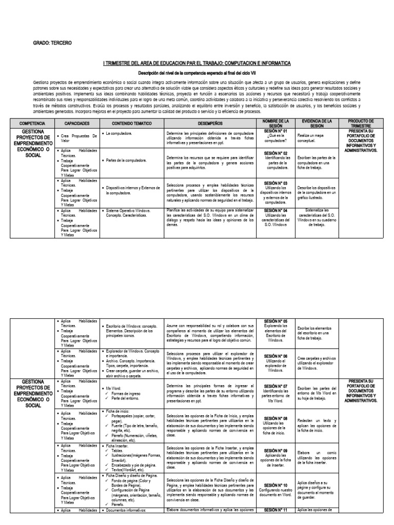 Diversificación Curricular de Computación | PDF | Microsoft Excel | Archivo de computadora