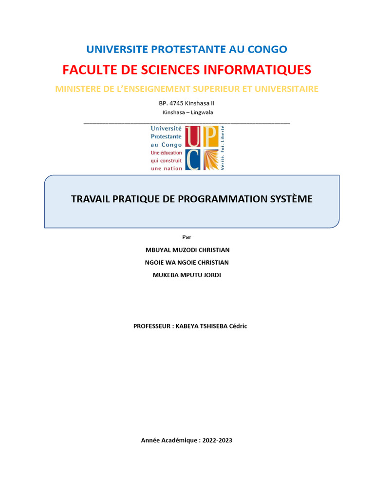 Travail Pratique Programmation Système | PDF