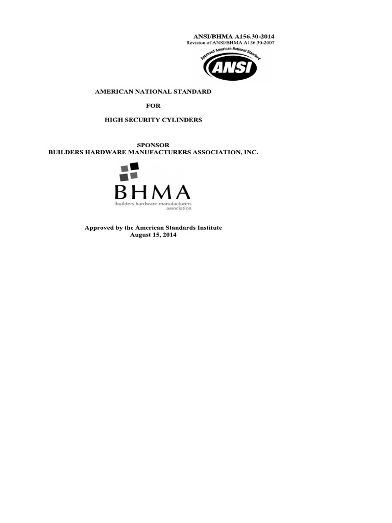 Ansi Bhma A156.30 2014 | PDF