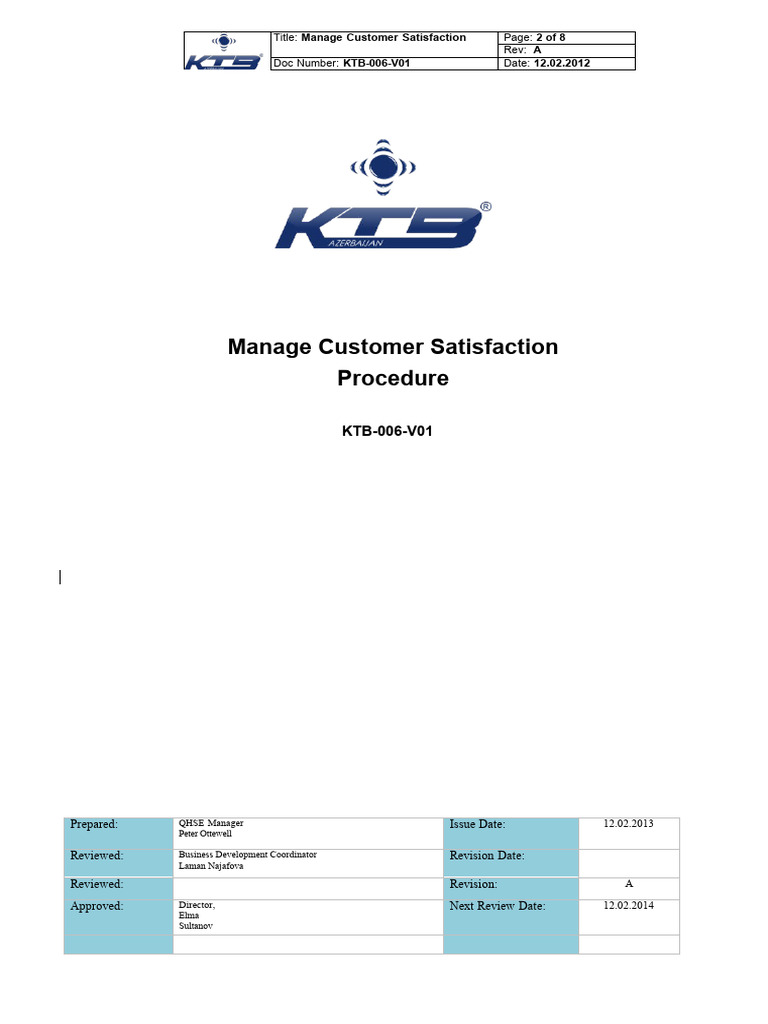 Customer Satisfaction Process | PDF | Customer | Customer Satisfaction