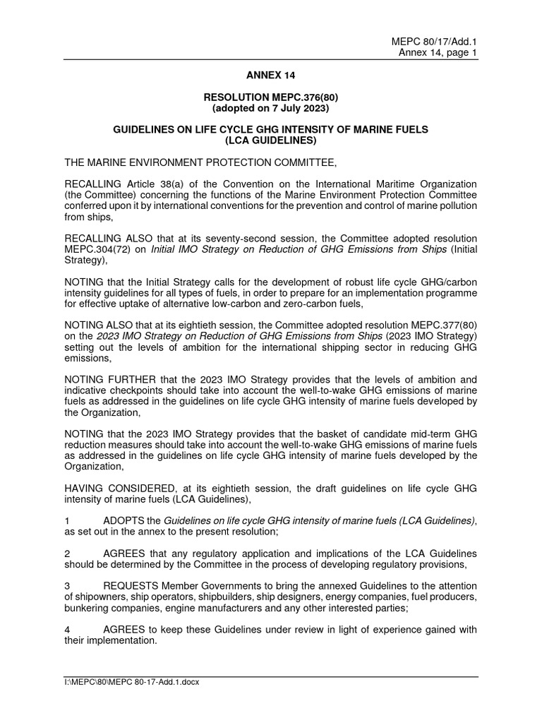 Annex 14 | Download Free PDF | Life Cycle Assessment | Greenhouse Gas