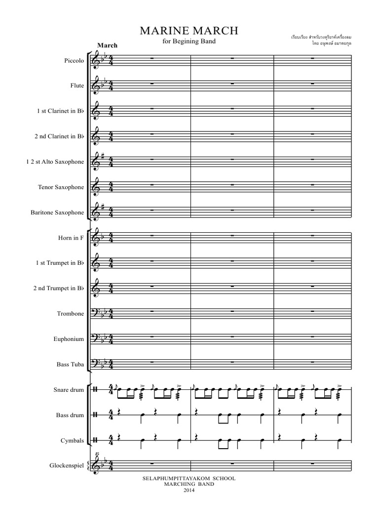 MARINE MARCH - Score and Parts | PDF | Production musicale | Ensemble ...