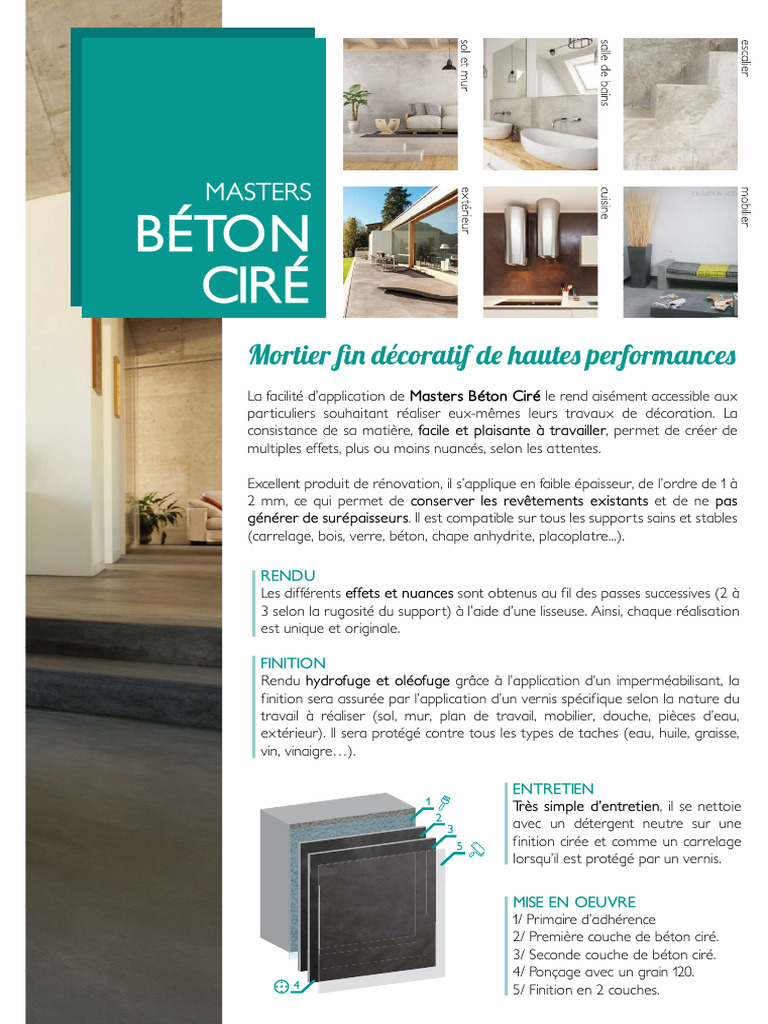 Béton Ciré : Application et Nuancier | PDF | Matériaux