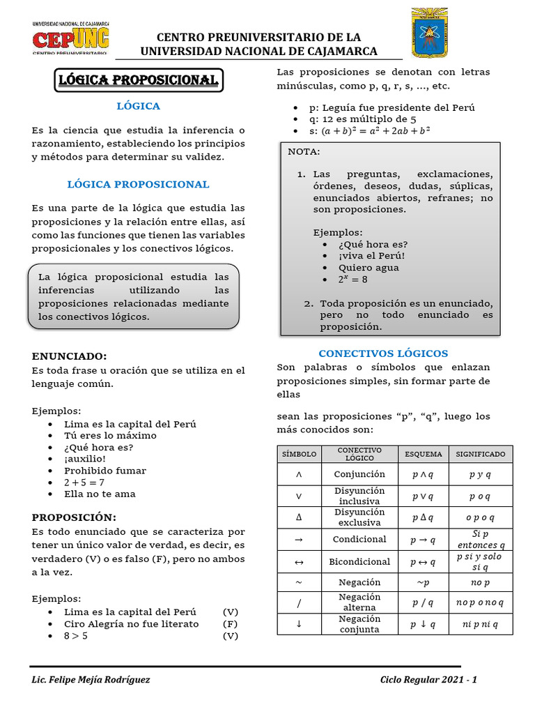 Tema 1 - RM - Logica Proposicional | PDF | Proposición | Si y solo si