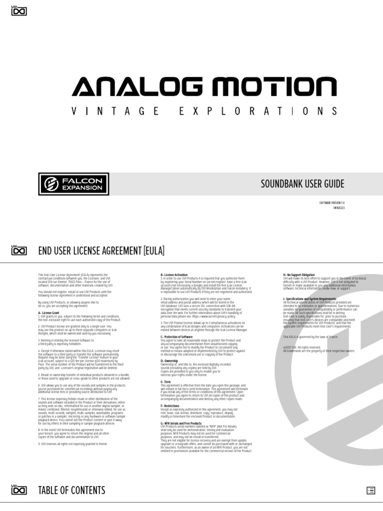 Analog-Motion Manual | Download Free PDF | Synthesizer | License