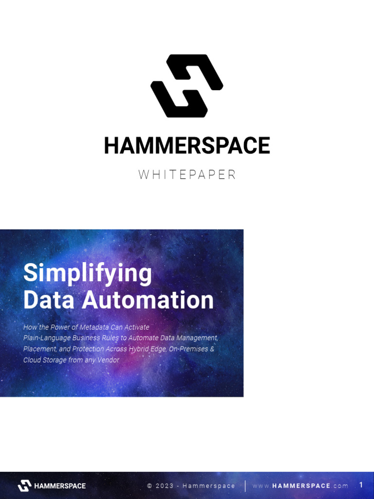 HammerspaceWhite Paper - Simplifying Data Automation | PDF | Computer File | Cloud Computing