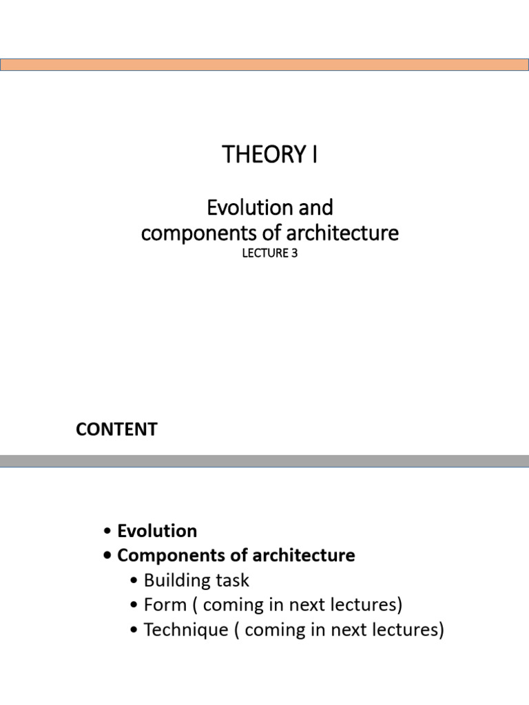 Lecture 3 - Evolution and Components of Architecture | PDF | Evolution | Psychology
