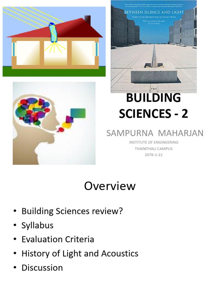 Building Sciences - 2 Lect 1 Ioe | PDF | Lighting | Acoustics