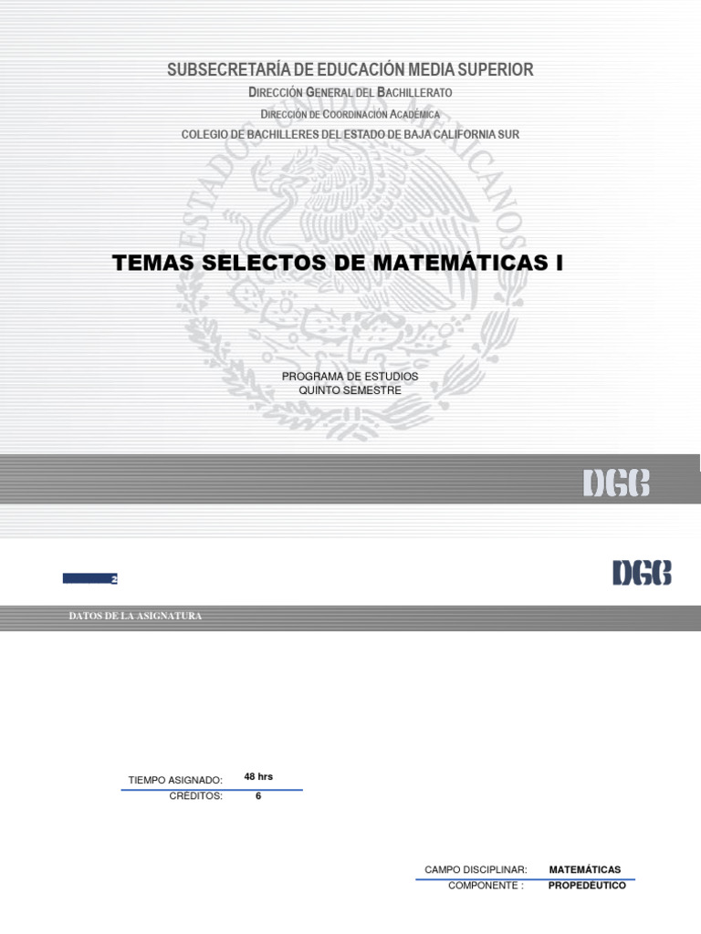 Temas Selectos de Matematicas | PDF | Maestros | Matemáticas Temas Selectos de Matematicas | PDF | Maestros | Matemáticas