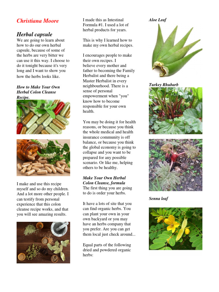 How To Make Your Own Herbal Colon Cleanse Recipe | PDF | Food And Drink