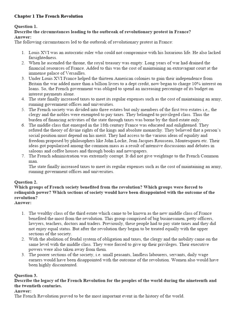 The French Revolution... Soln | PDF | Napoleon | French Revolution