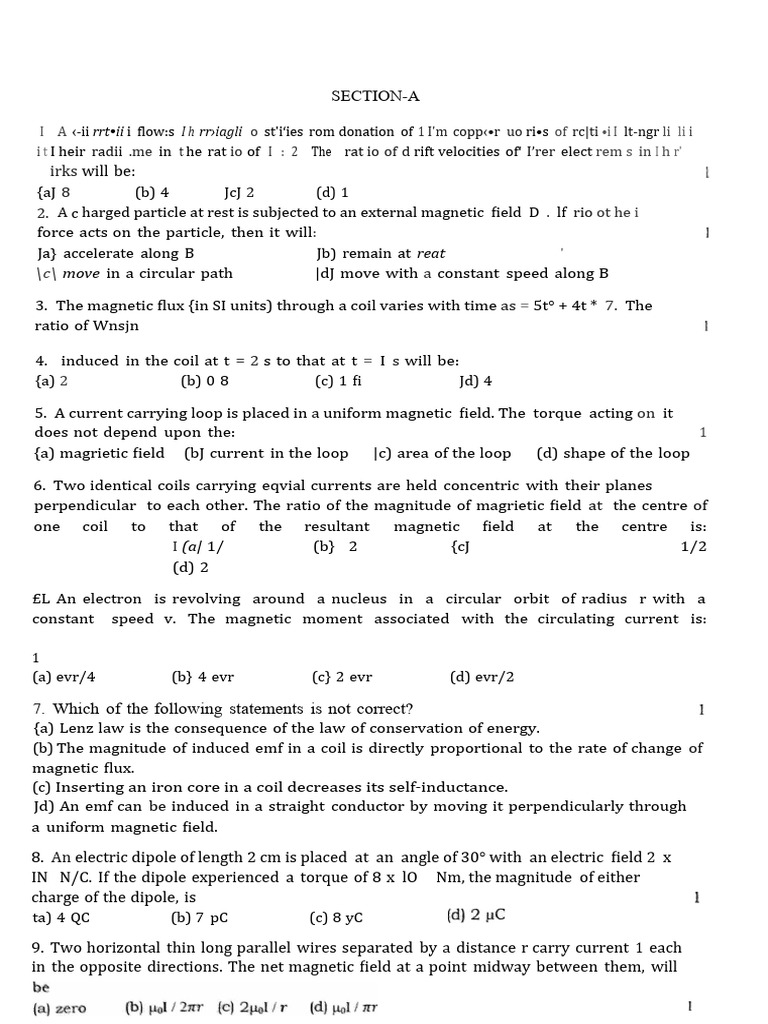 Physics Sample Paper | PDF | Capacitor | Inductance
