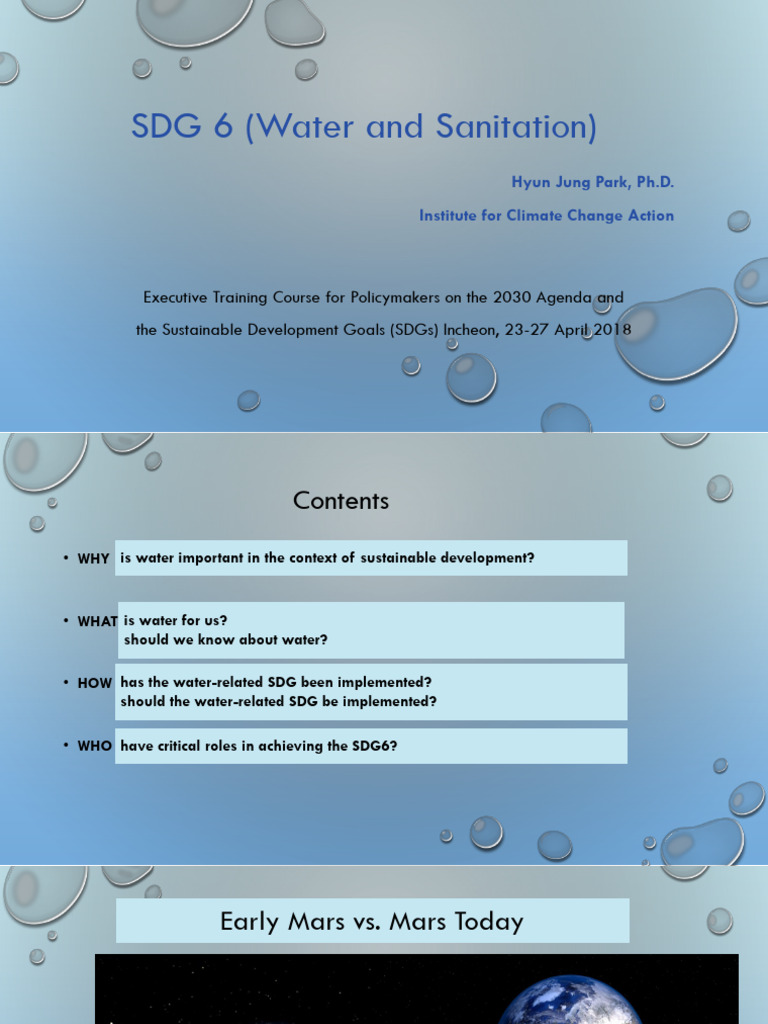 Training on SDG 6: Water and Sanitation | PDF | Water Scarcity | Sanitation