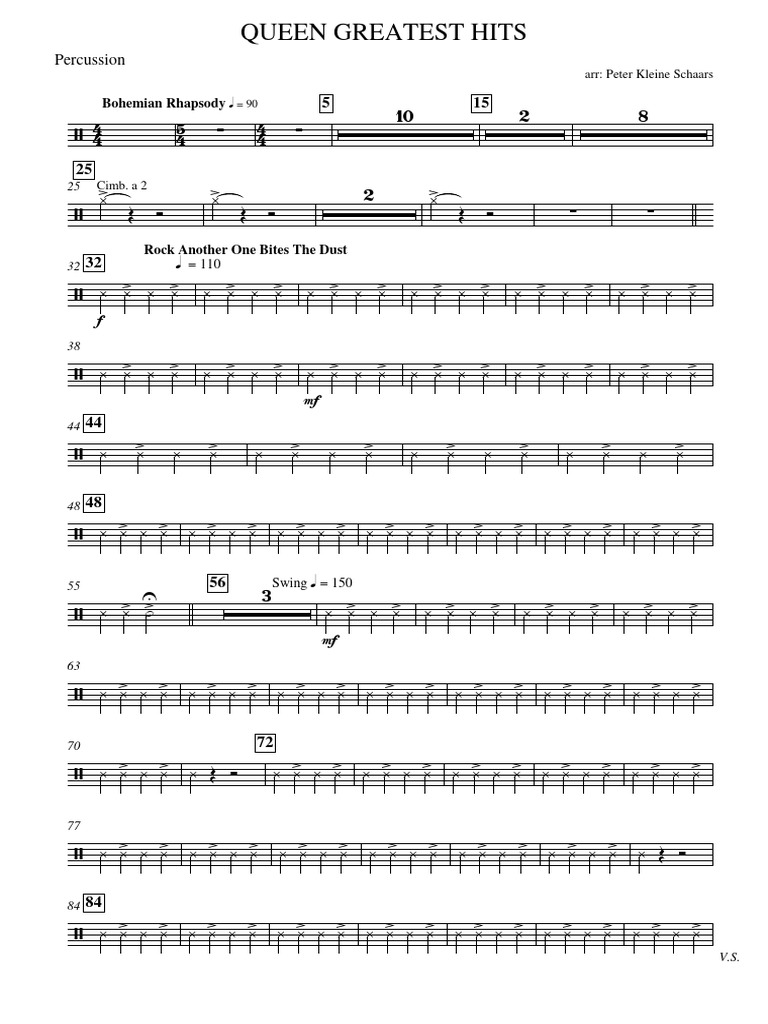 Queen Percussion Sheet Music | PDF