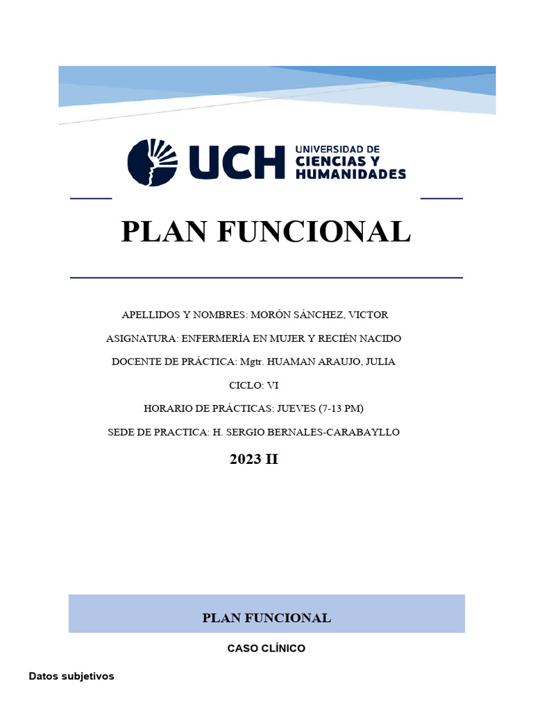 Plan Funcional | Descargar gratis PDF | Dolor | Ansiedad