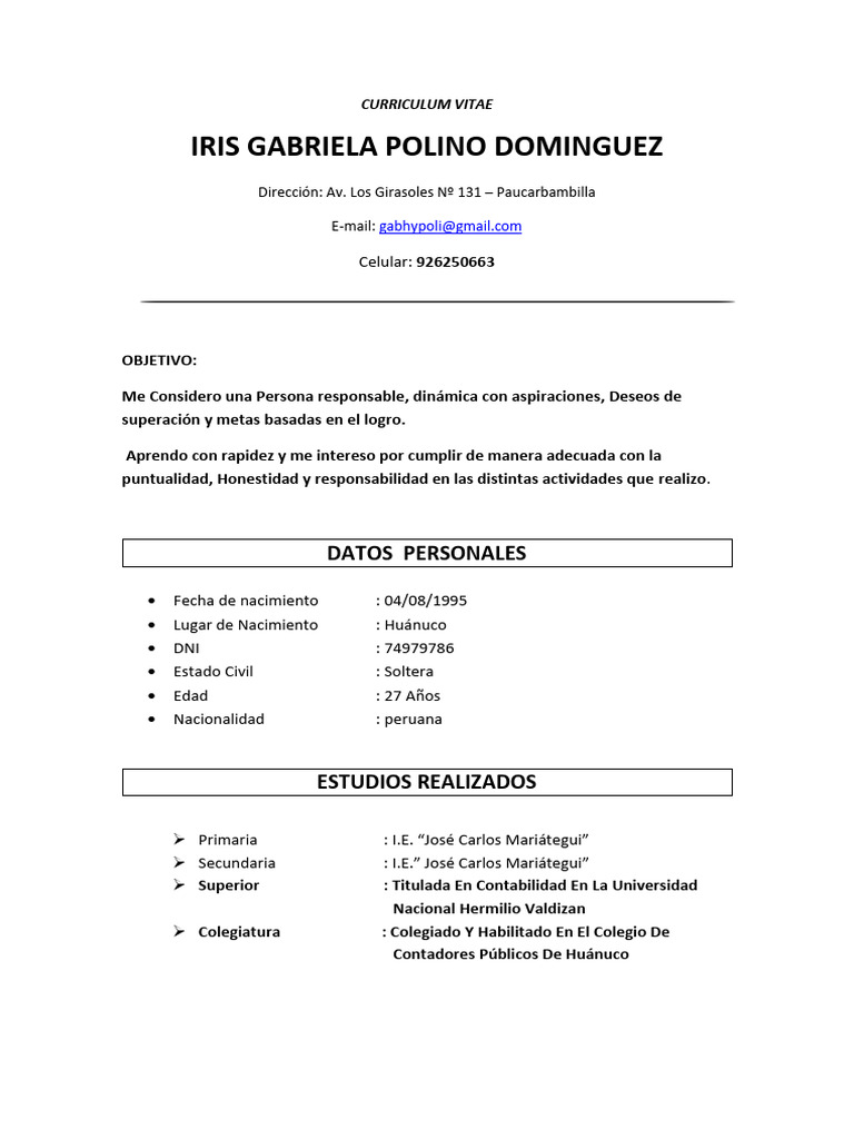 CV 2023-Gabriela Polino Dominguez | PDF | Servicios financieros ...