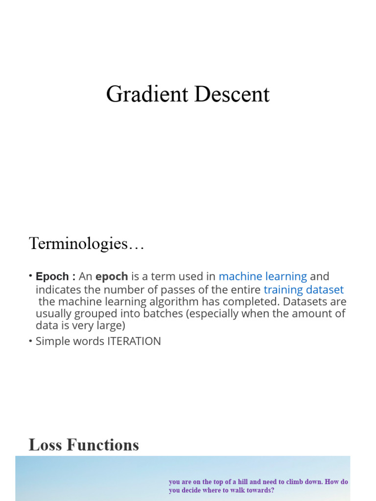Lect 7 - Gradient Descent | PDF | Loss Function | Machine Learning