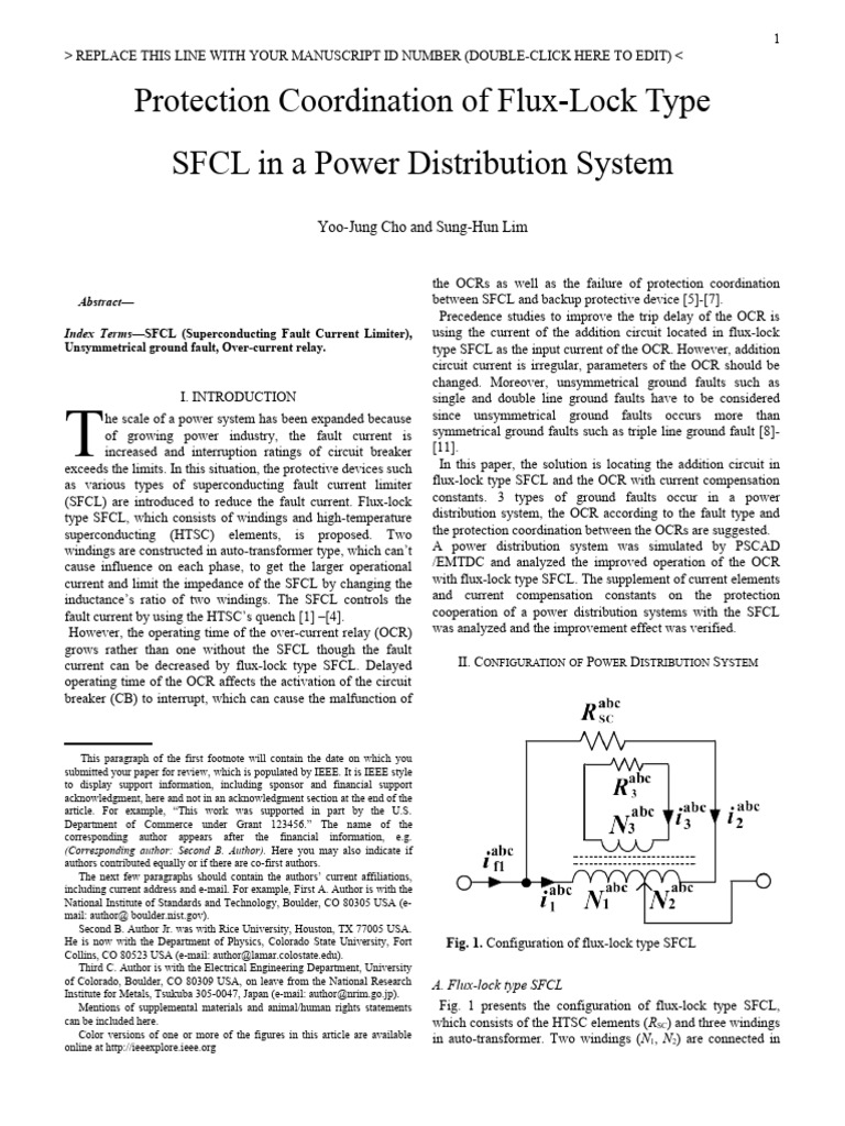 Protection Coordination of Flux-Lock Type SFCL in A Power Distribution ...