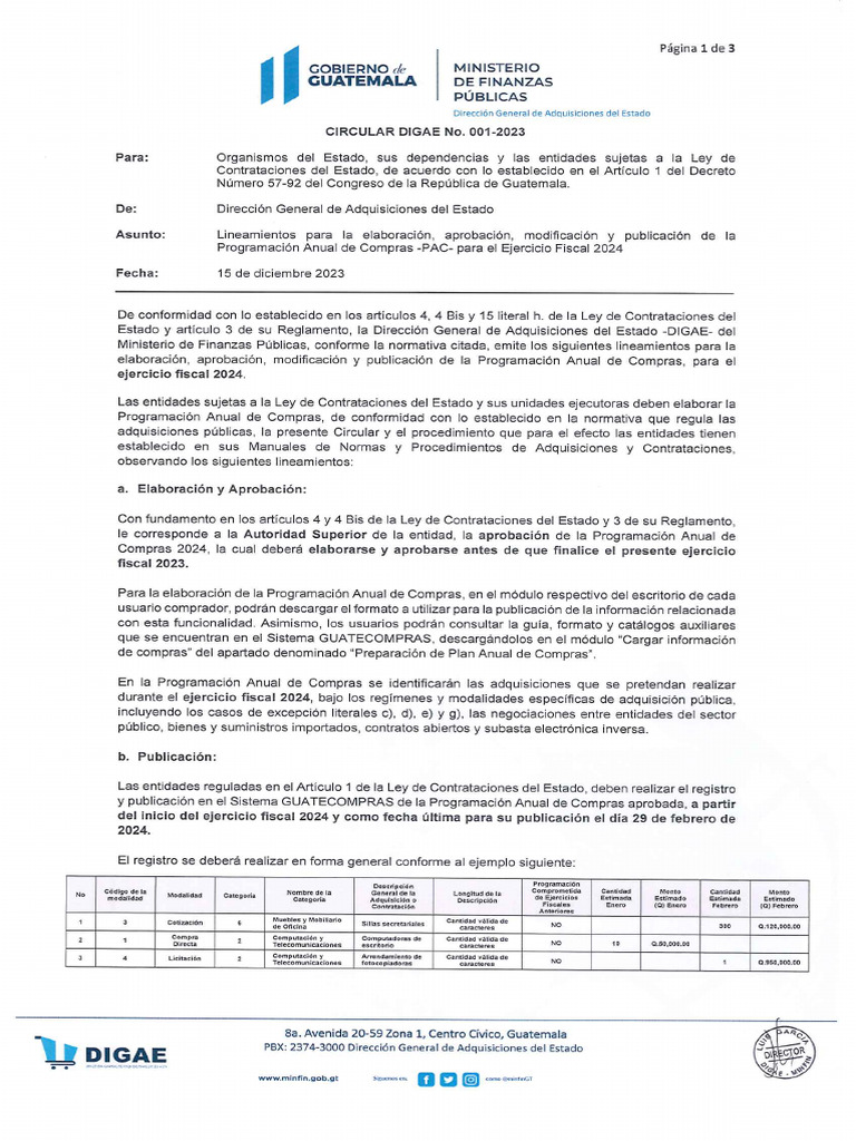 Lineamientos PAC 2024 | PDF