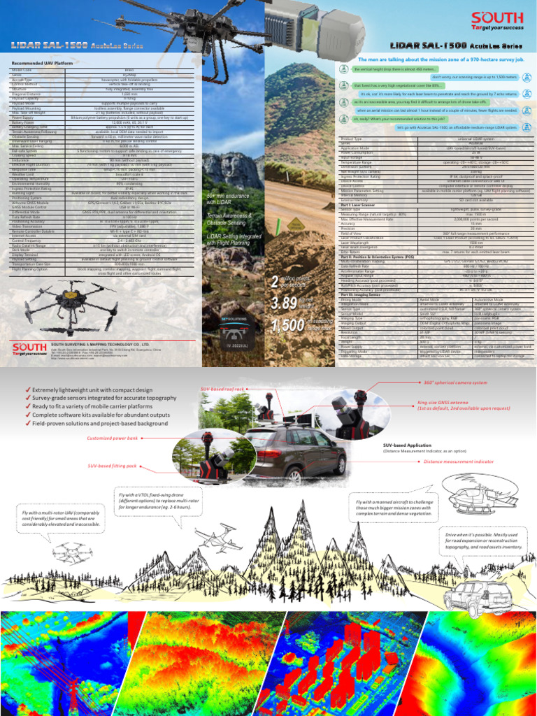 1 - AcuteLas LiDAR SAL-1500 Brochure (Preliminary 202209) | PDF | Lidar | Unmanned Aerial Vehicle