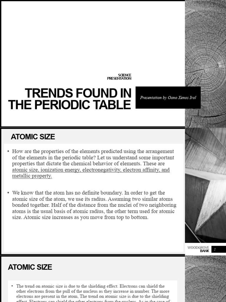 Trends in The Periodic Table | PDF | Ion | Atoms
