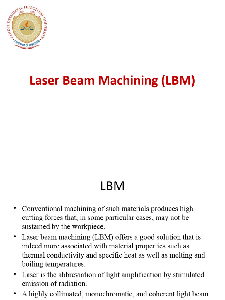 Laser Beam Machining (LBM) | PDF | Laser | Applied And ...
