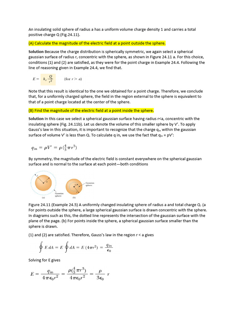 Electric Field of Charged Spheres | PDF | Sphere | Mathematical Physics