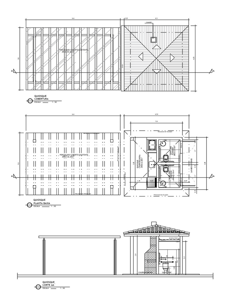 Planta Baixa do Quiosque com Churrasqueira | PDF