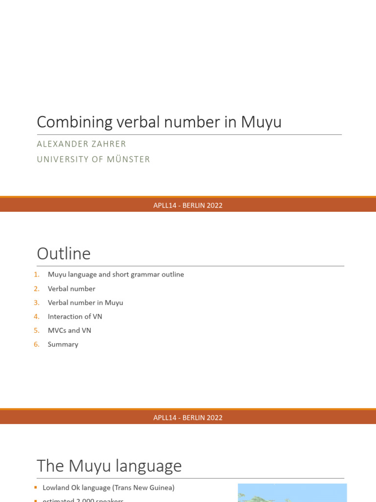 APLL14 Zahrer Presentation | PDF | Grammatical Number | Linguistics