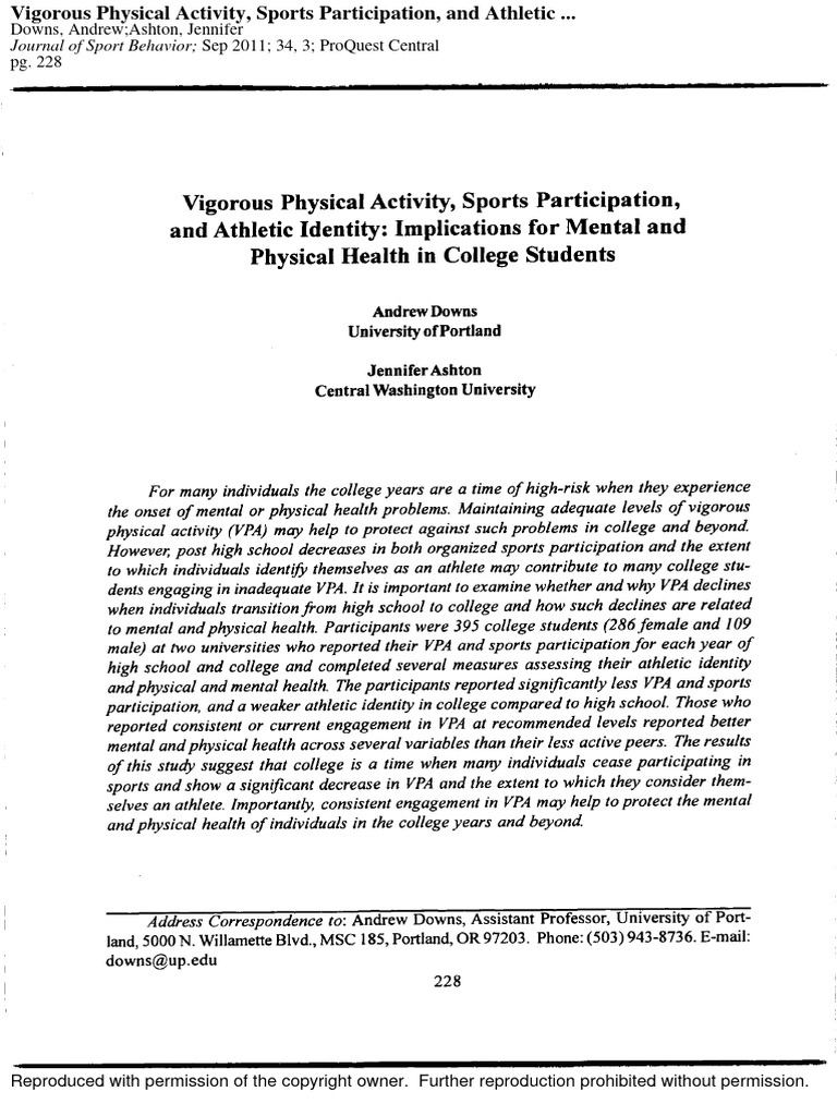 Vigorous Physical Activity, SP | PDF | Law