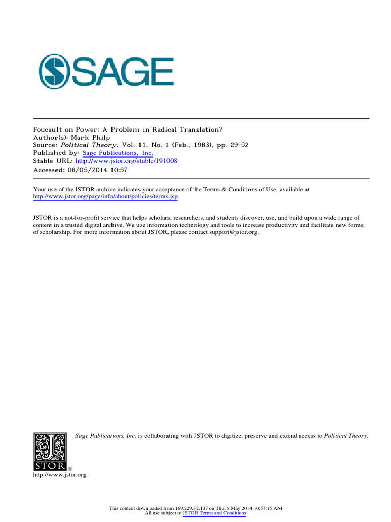 Mark Philip | PDF | Discourse | Michel Foucault