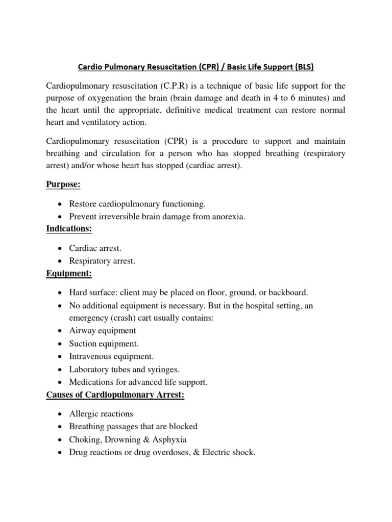 CPR For Adults | PDF | Cardiopulmonary Resuscitation | Medical Specialties